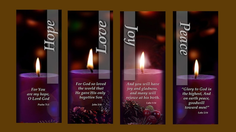 Advent Candle Set / Set of 4 Banners (G2218) - Etsy