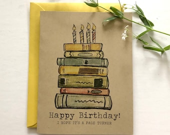 Book Lover Birthday Card | Etsy