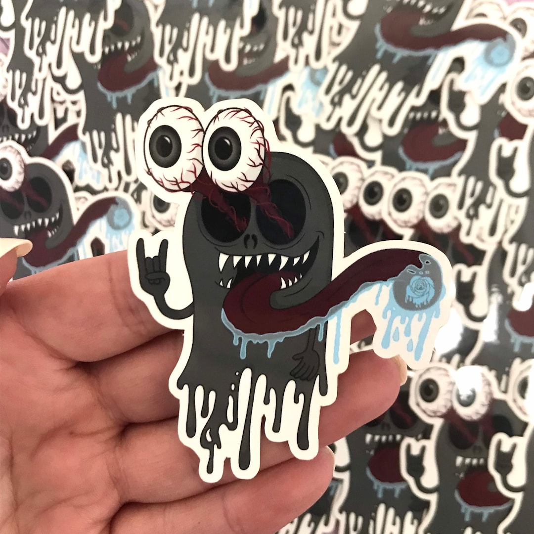 Drippy Ghost Vinyl Sticker - Etsy