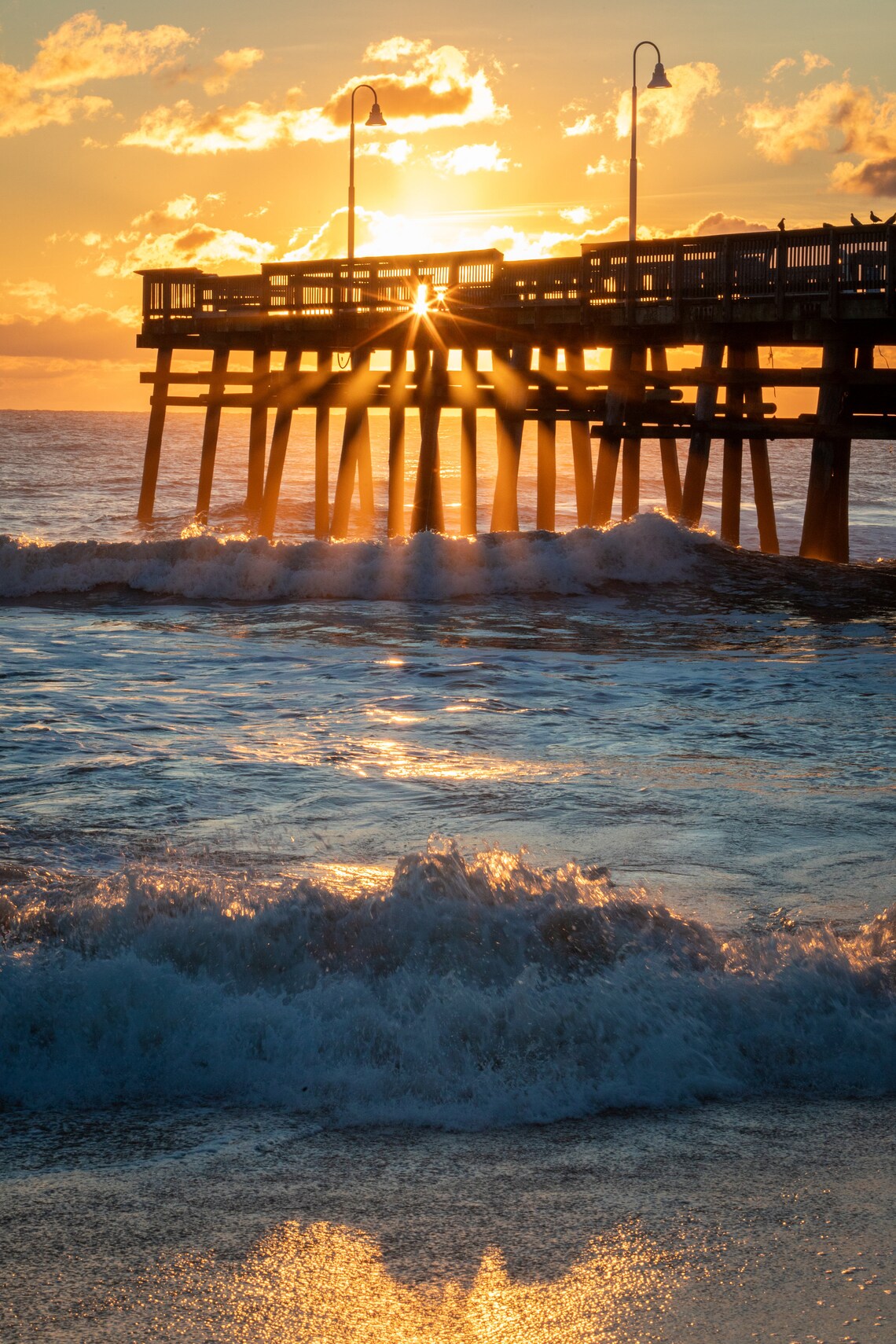 Sandbridge Fishing Pier Sunrise Virginia Beach Dawn Atlantic Ocean ...