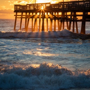 Sandbridge Fishing Pier Sunrise Virginia Beach Dawn Atlantic Ocean ...