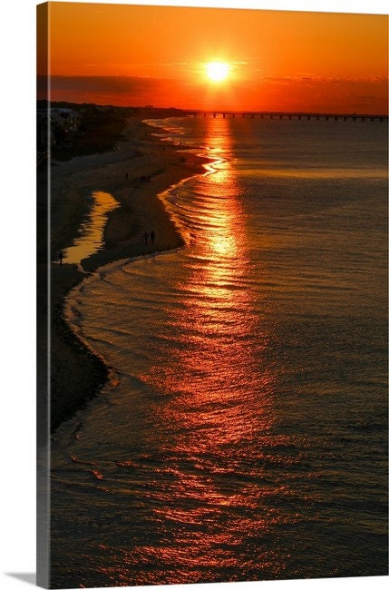 Virginia Beach, VA Sunset Canvas Print Wall Art Chesapeake Bay Bridge ...