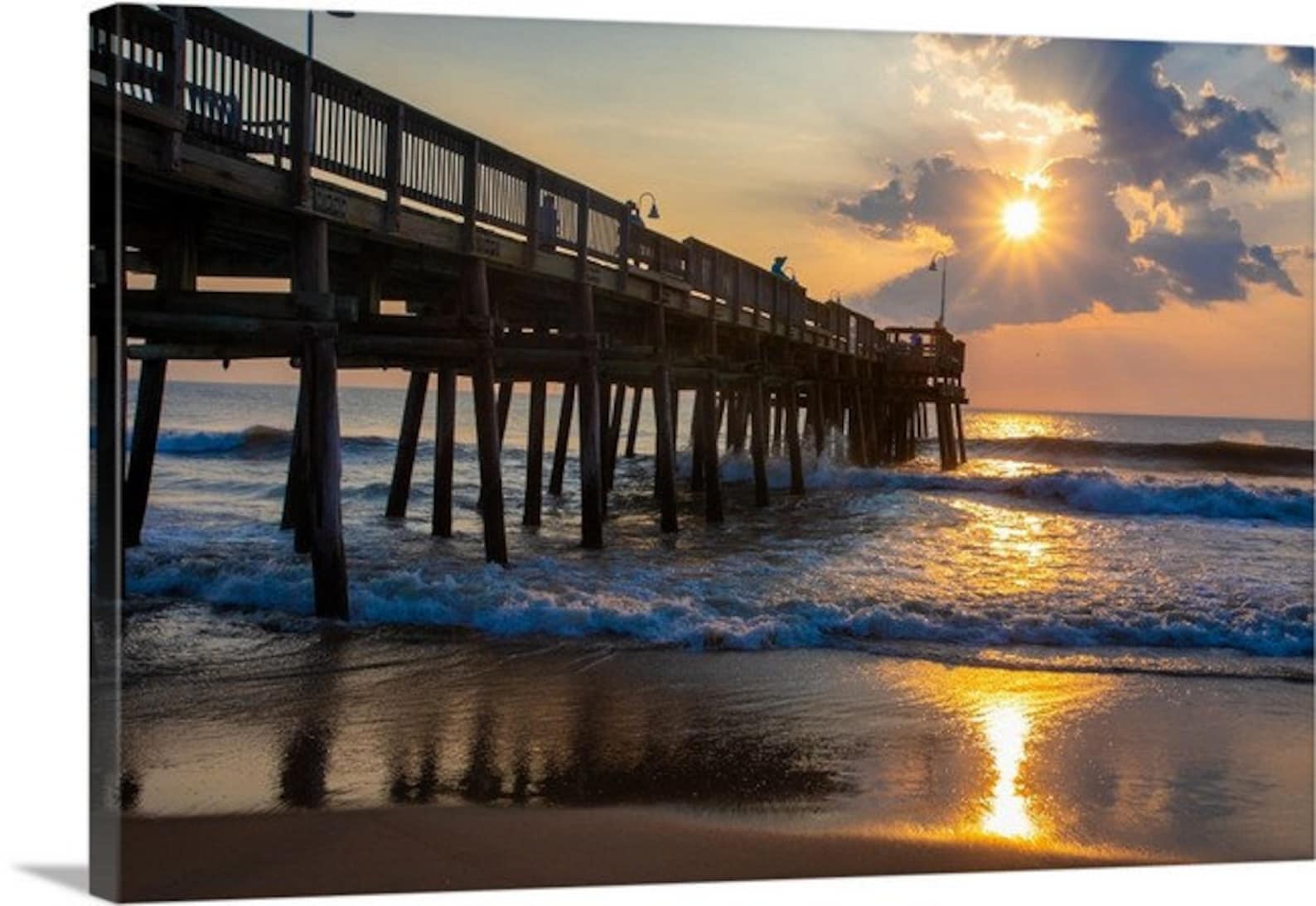 Sandbridge Fishing Pier Sunrise Virginia Beach Dawn Atlantic Ocean ...