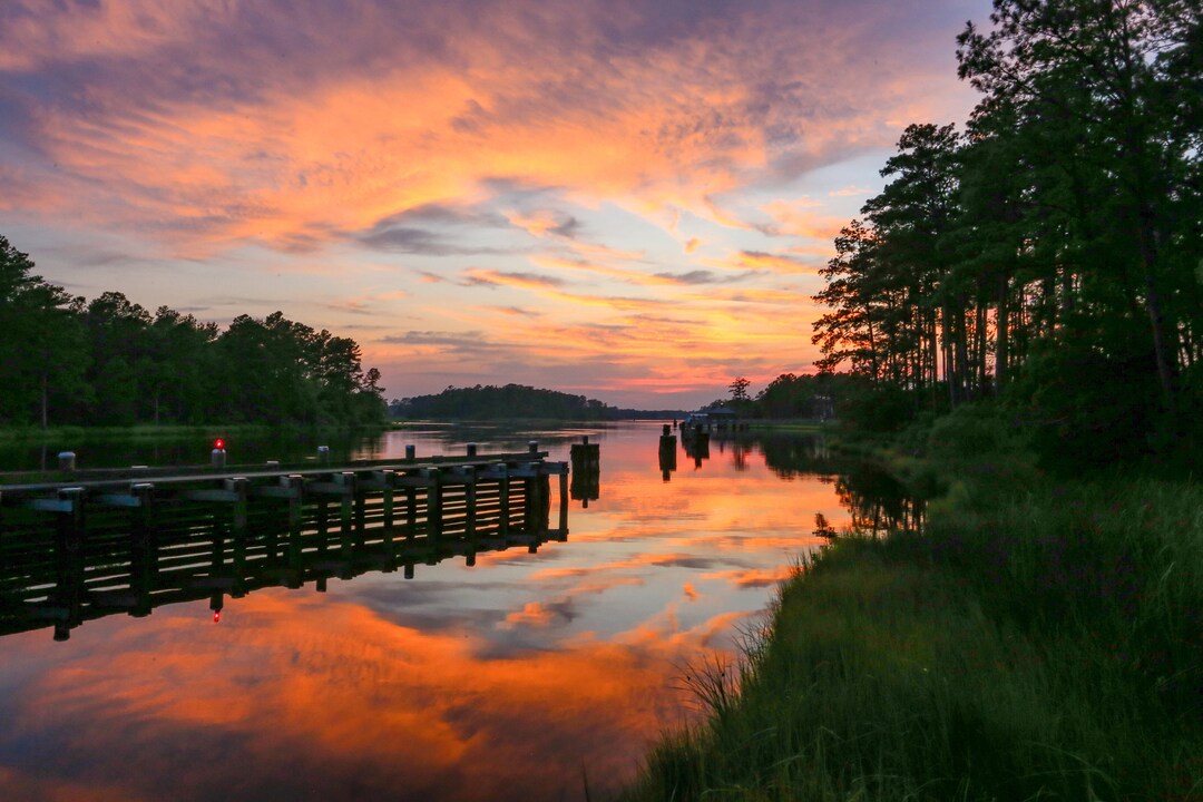 Chesapeake, Virginia Great Bridge Locks Sunset Photo Print Canvas Wall ...