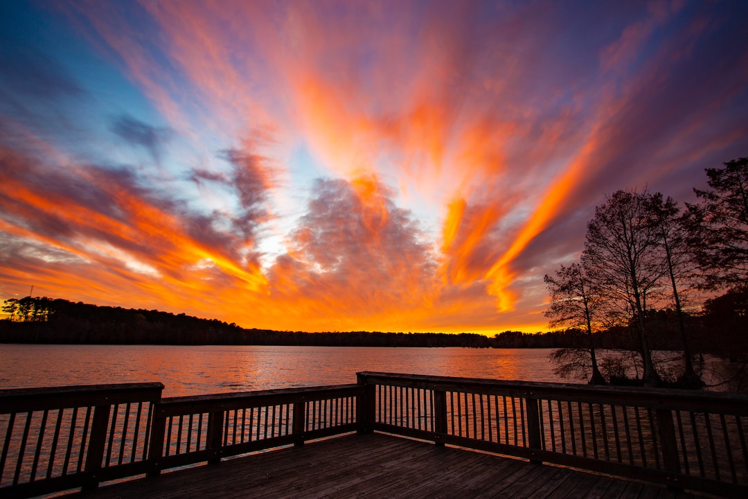 Virginia Beach Stumpy Lake Fiery Sunset Golden Hour Print Canvas Wall ...