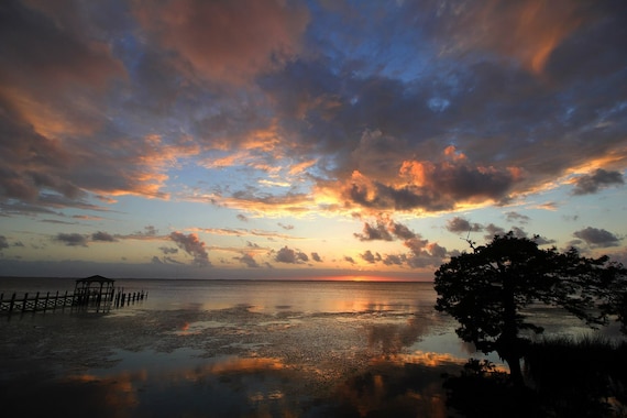 Outer Banks Duck North Carolina Sunset Print Canvas Soundside | Etsy