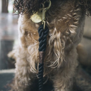 Midnight Black Rope Dog Leash // Rope Dog Lead - Strong Dog Leash ...