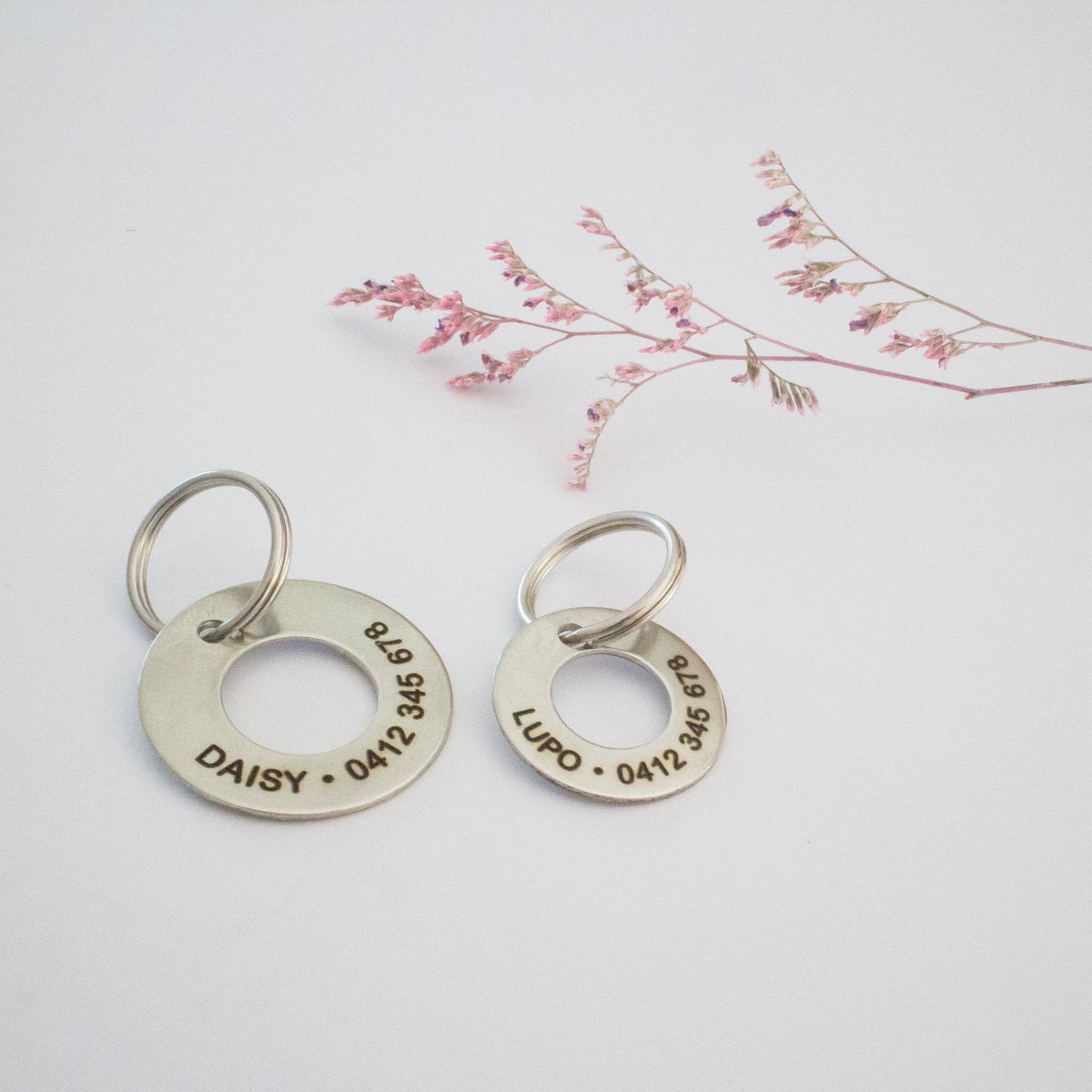 Personalized Silver Ring Dog ID Tag // Stamped Custom Pet Tag - Etsy ...