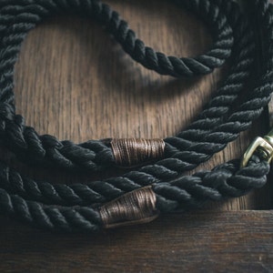 Midnight Black Rope Dog Leash // Rope Dog Lead - Strong Dog Leash ...
