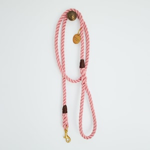 Rose Pink Rope Dog Leash // Rope Dog Lead - Strong Dog Leash - Brass ...