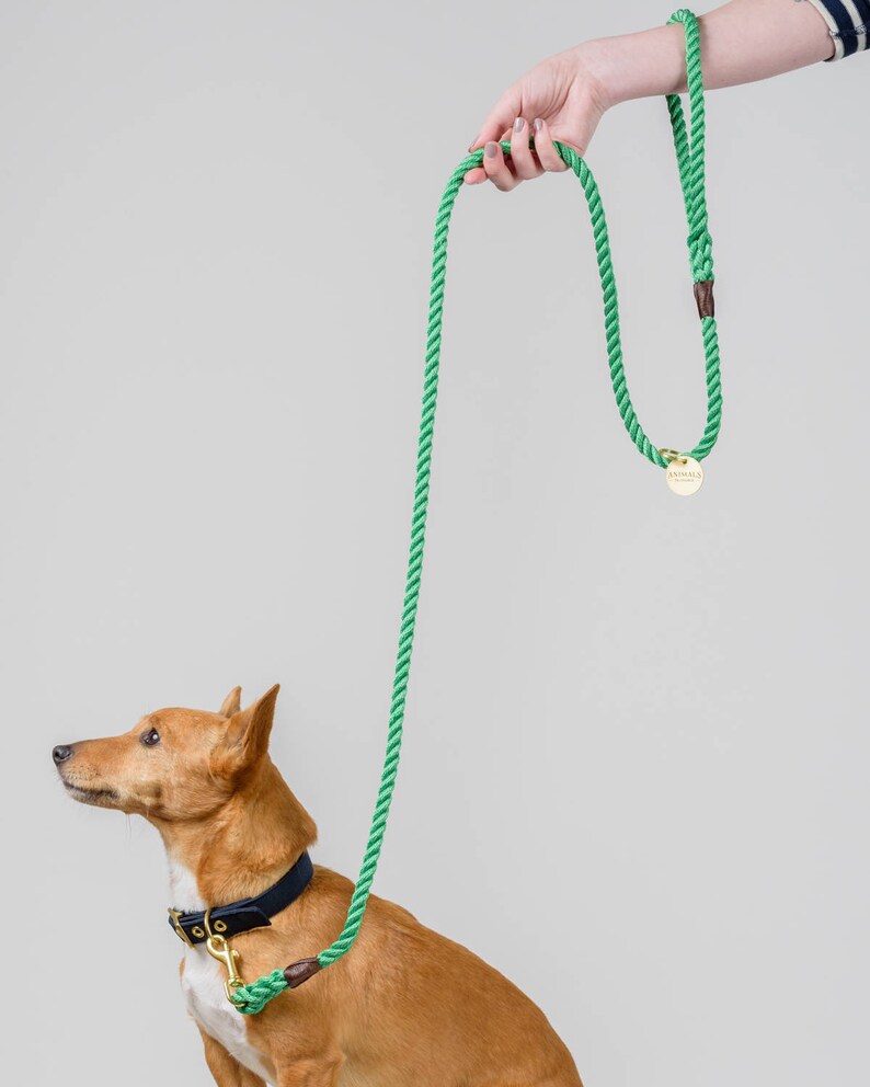 Leafy Green Rope Dog Leash // Rope Dog Lead Strong Dog Leash - Etsy