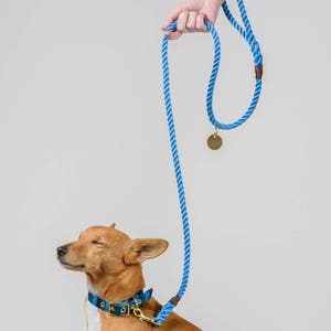 Sky Blue Rope Dog Leash // Rope Dog Lead Strong Dog Leash - Etsy