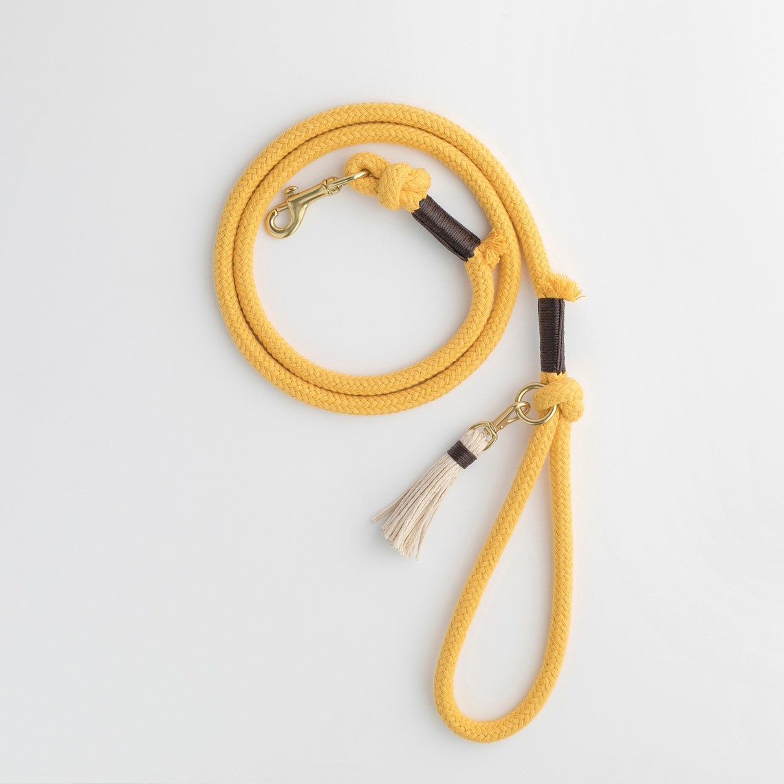 Sunflower Yellow Organic Cotton Rope Dog Leash // Rope Dog - Etsy