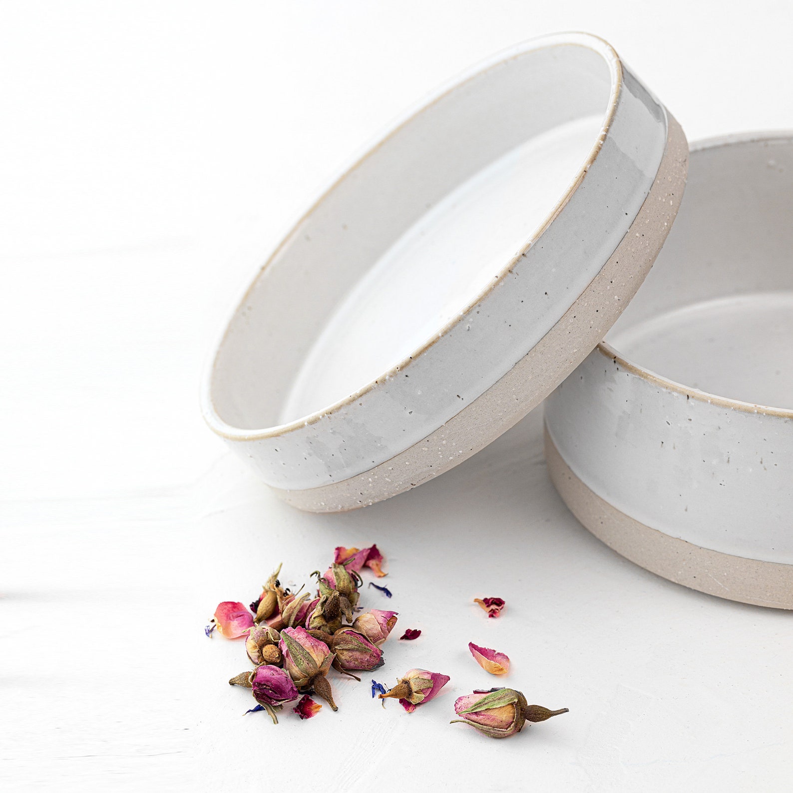 Natural White Stoneware Dog Water Bowl // Ceramic Dog Bowl | Etsy