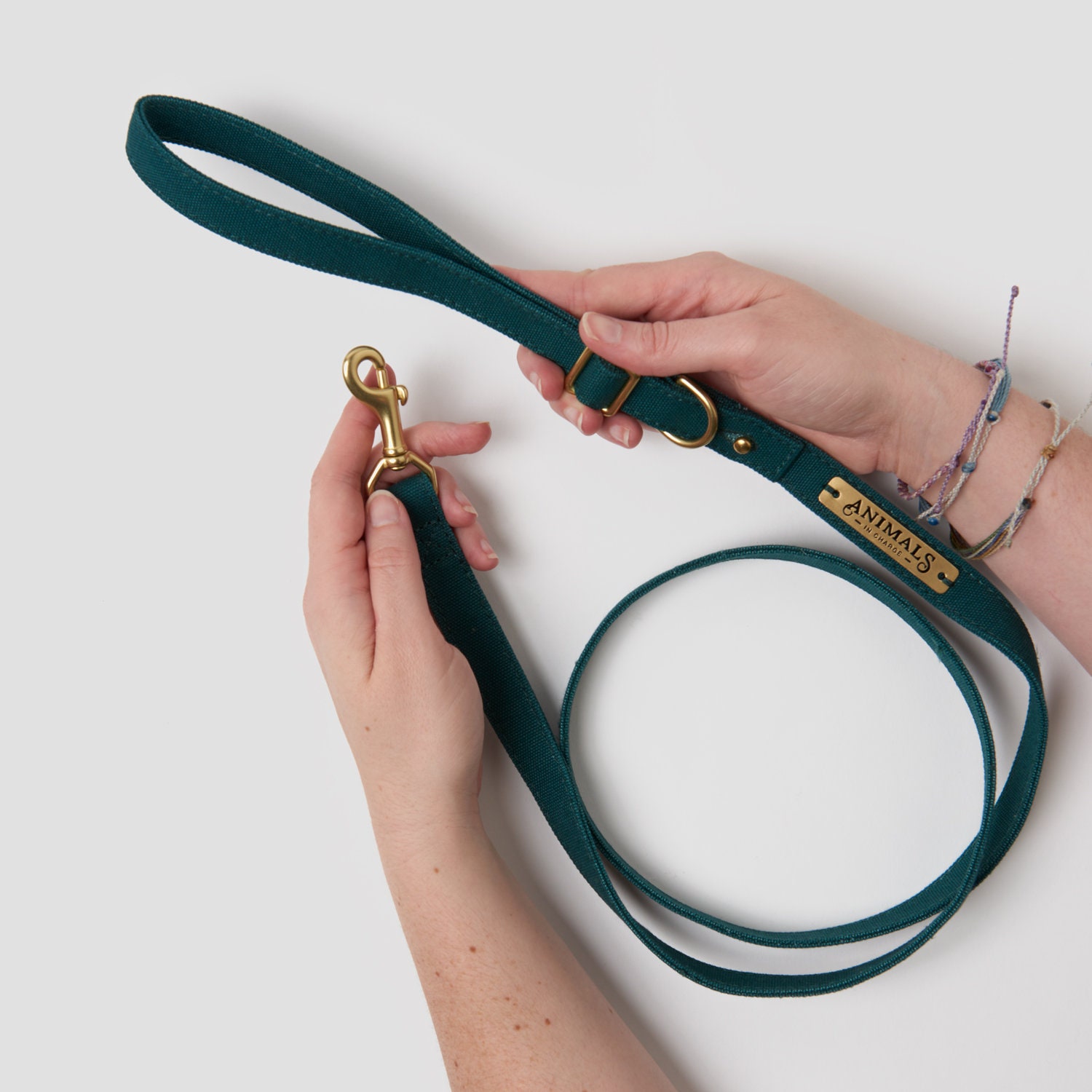 Forest Green Organic Cotton Dog Leash – Brass Hardware, Easy Tie - Etsy