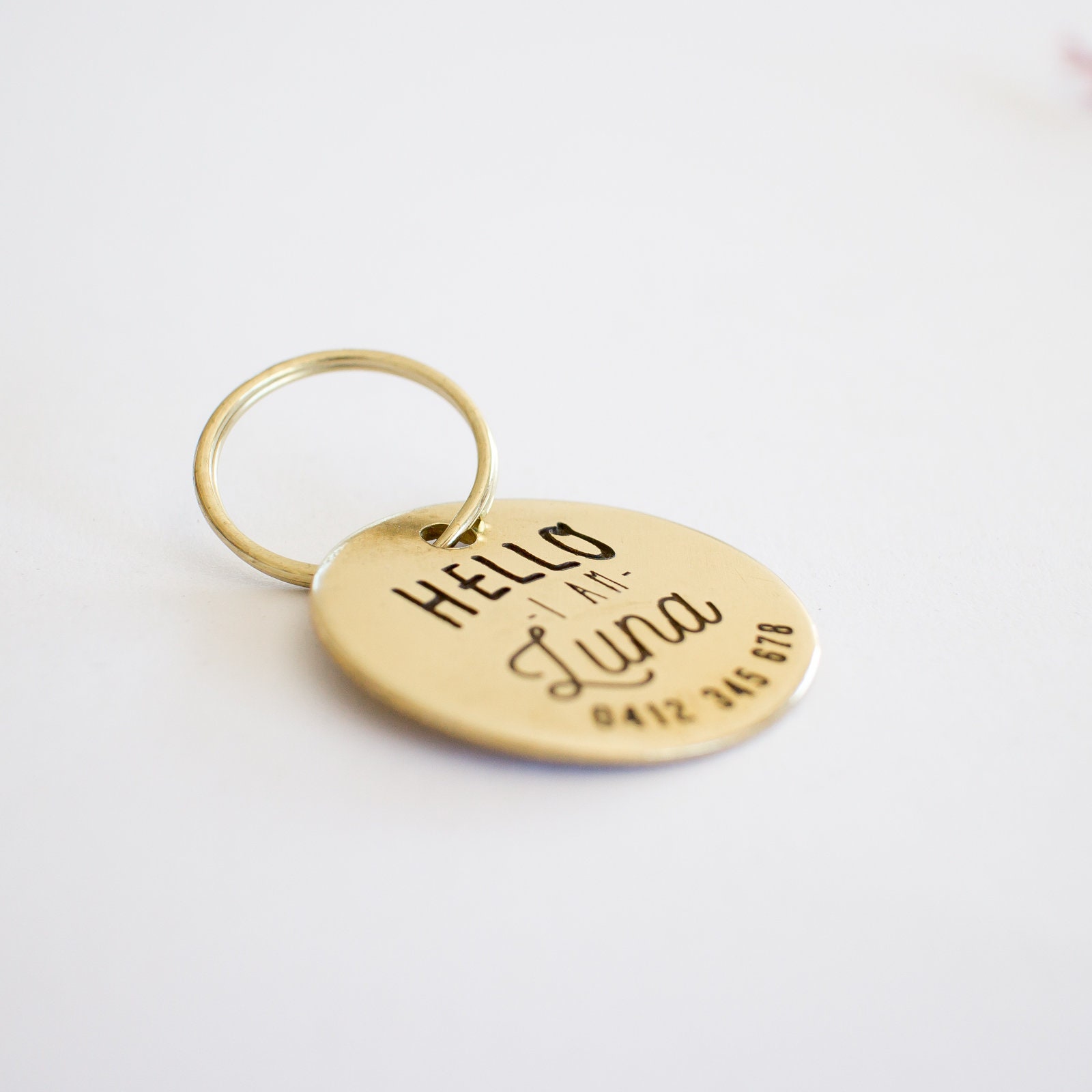 Personalized Vintage Dog Tag // Stamped Dog Tag Dog ID Tag | Etsy