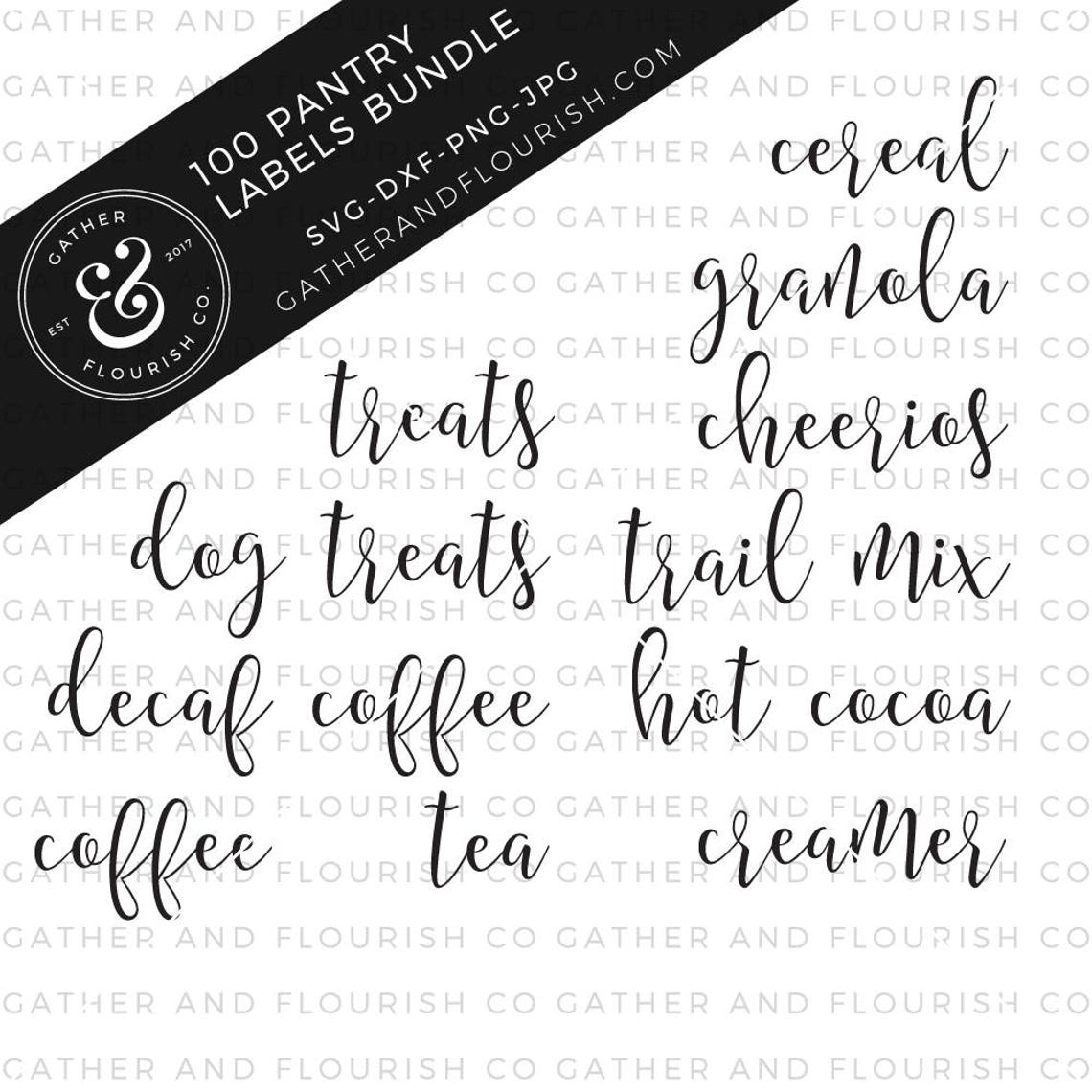 Pantry Labels Bundle SVG Files, Pantry Label Cut Files, Pantry Labels ...