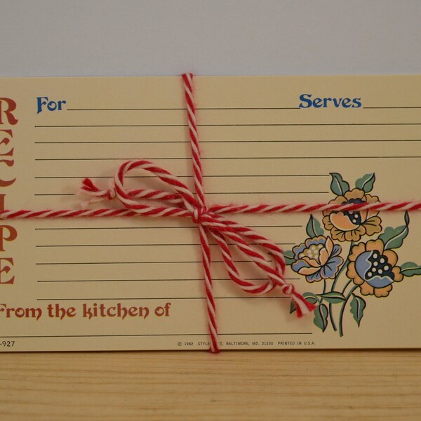 Retro Recipe Cards - Etsy