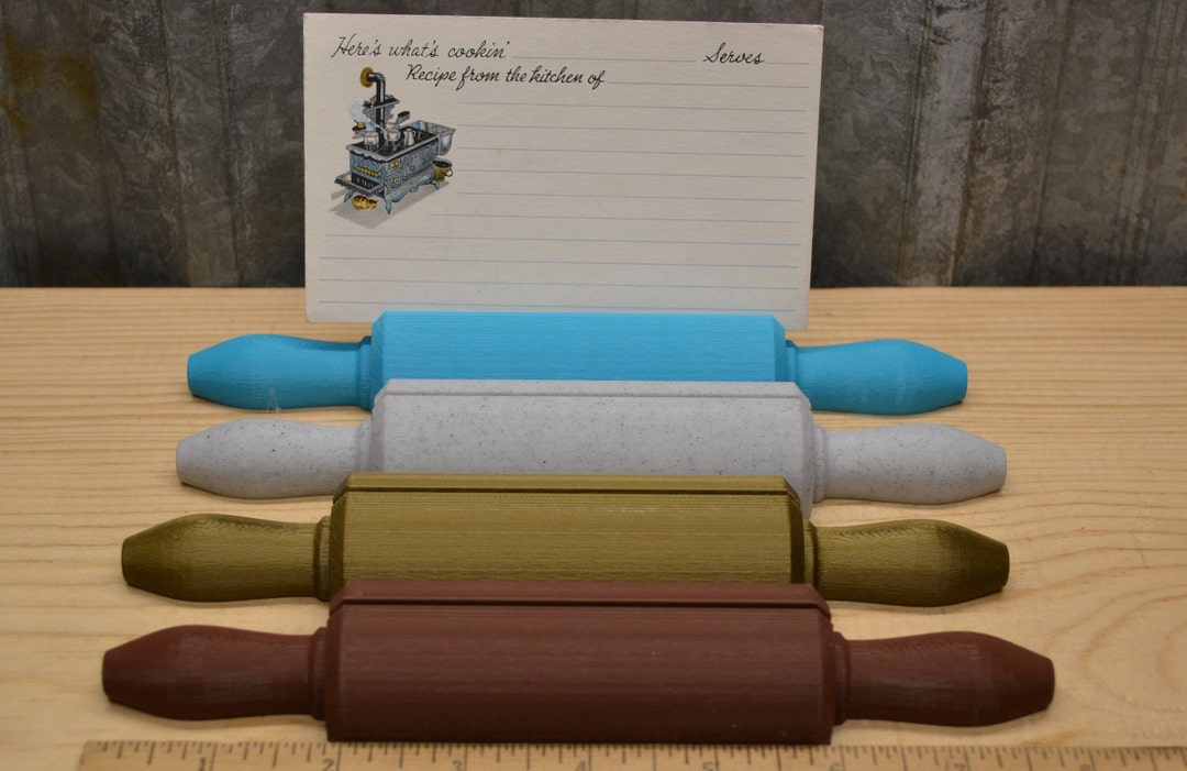 Darling 3D Printed Rolling Pin Recipe Card Holder for 3x5 Inch Recipe ...