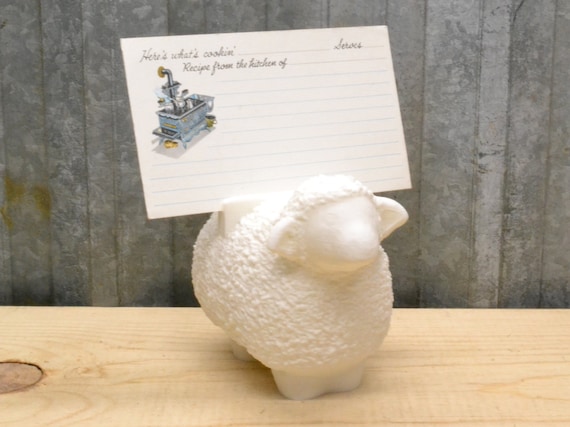 Sweet 3D Printed White Sheep Recipe Card Holder Stand or Photo | Etsy