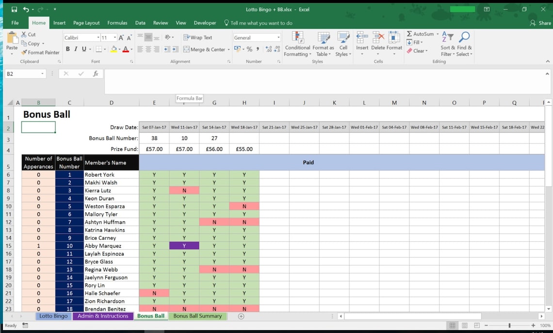 UK National Lottery, Lotto Bingo and Bonus Ball, Syndicate for Work ...