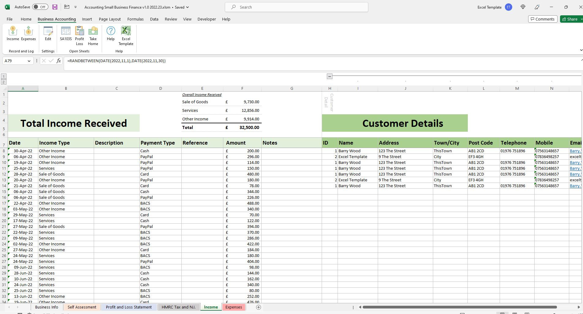 Accounting Small Business Finance Bookkeeping Self Employed Excel ...