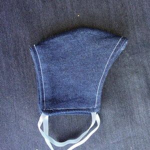 3 Layered Denim Mask With Filter Pouch /cloth Mask /reusable | Etsy