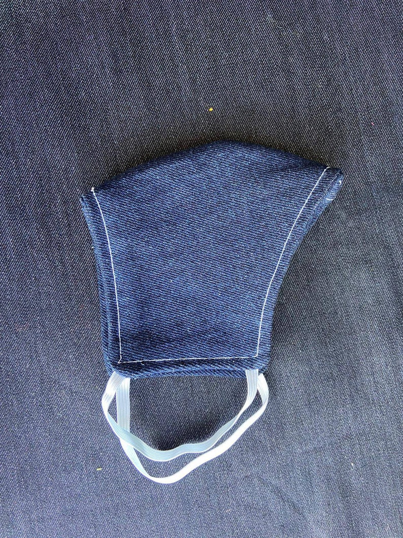 3 Layered Denim Mask With Filter Pouch /cloth Mask /reusable - Etsy