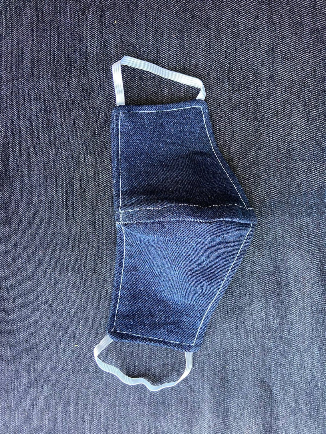 3 Layered Denim Mask With Filter Pouch /cloth Mask /reusable - Etsy