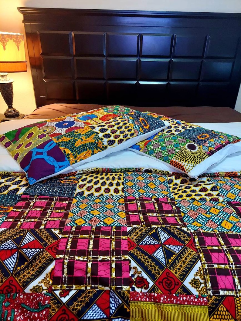 3 Piece Bedding Ankara Set/african Print Comforter/duvet Cover - Etsy