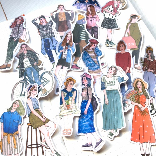Girl Stickers/ Fashion Girl Stickers/ Planner Journal Deco/ - Etsy