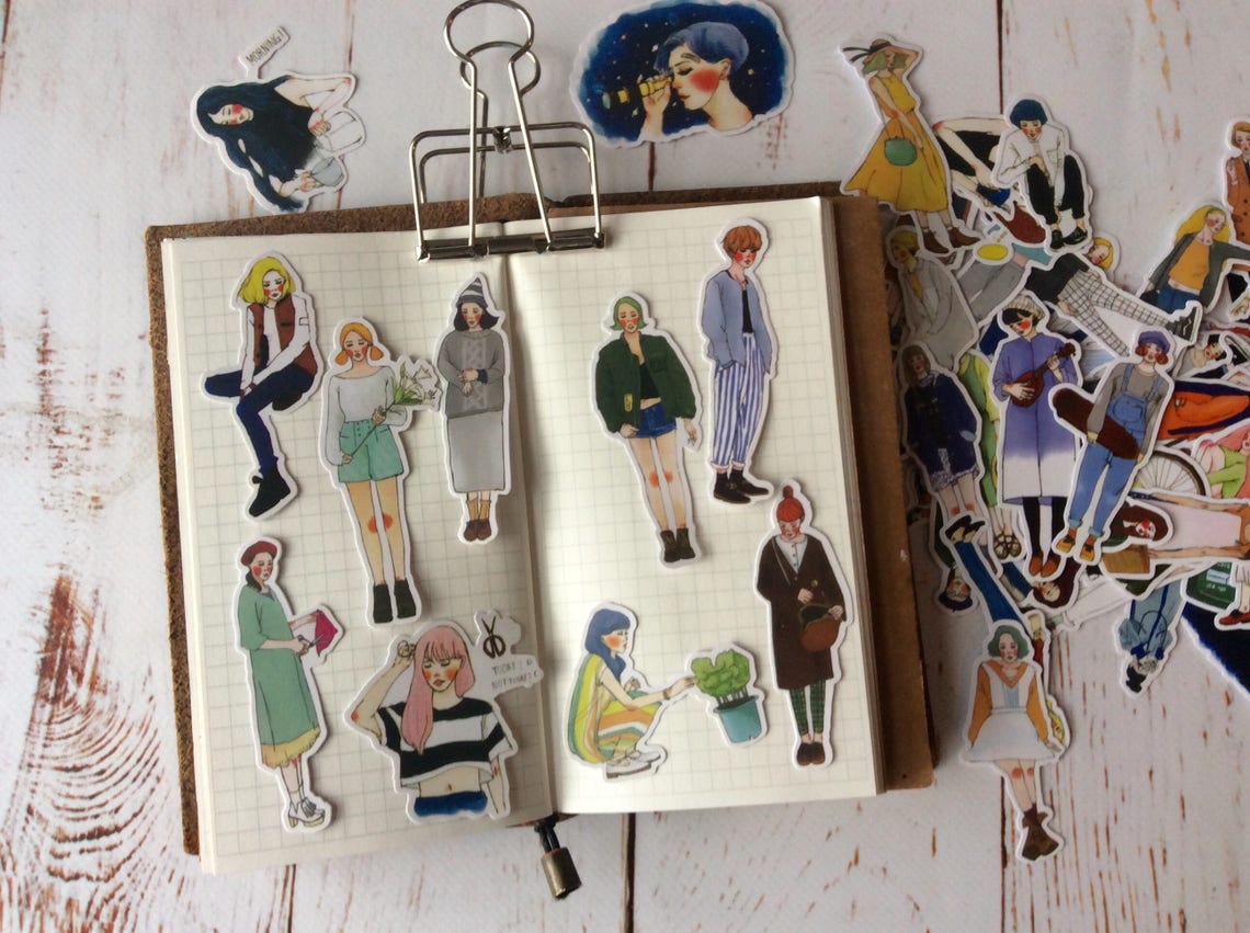Girl Stickers/ Fashion Girl Stickers/ Planner, Journal Deco/ Lifestyle ...