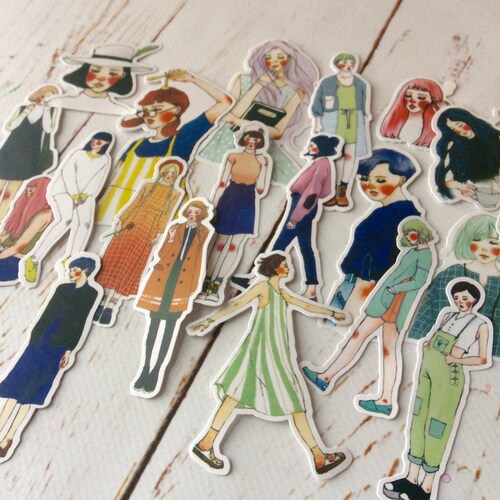 Girl Stickers/ Fashion Girl Stickers/ Planner Journal Deco/ - Etsy