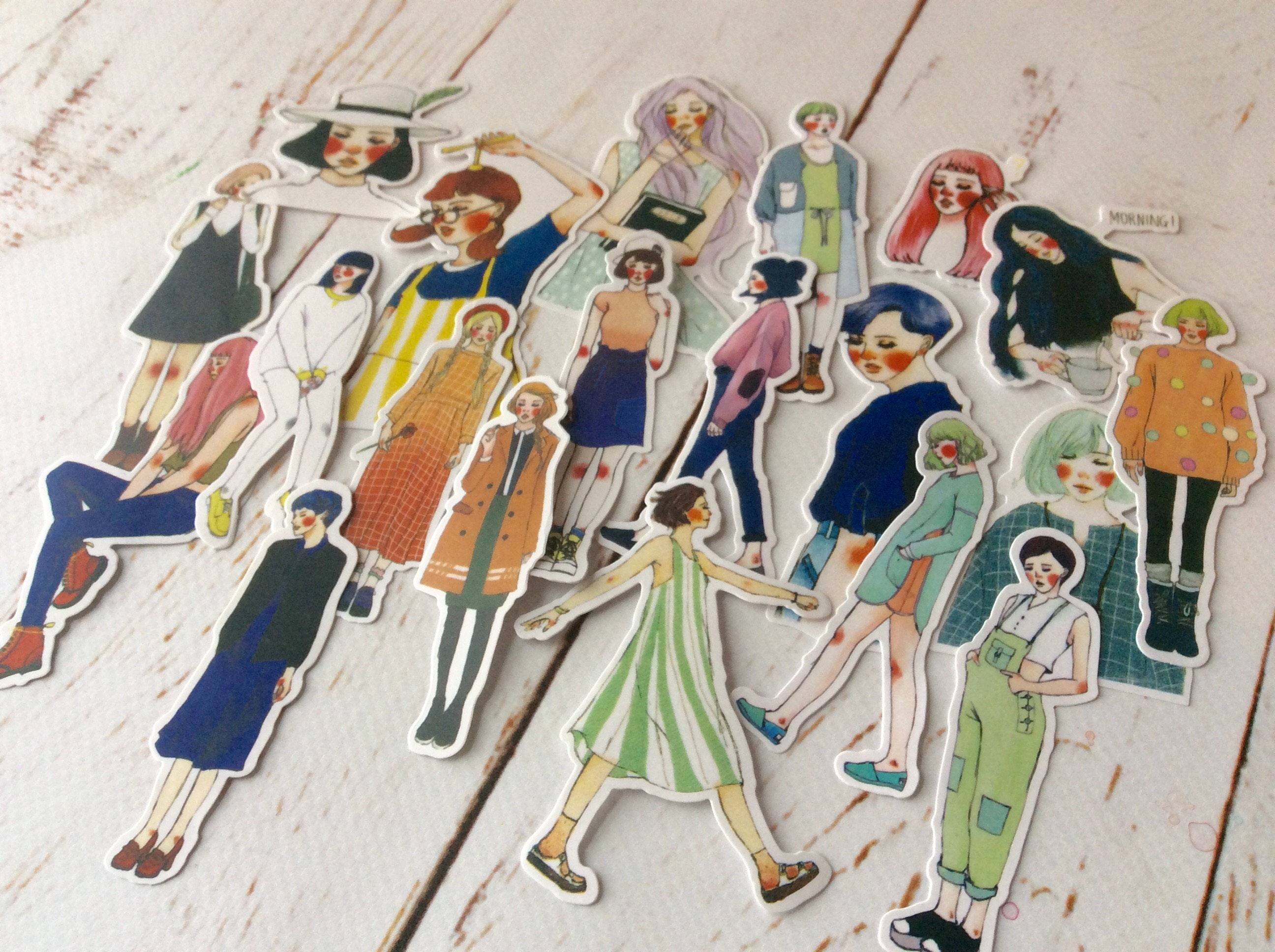 Girl Stickers/ Fashion Girl Stickers/ Planner Journal Deco/ | Etsy UK