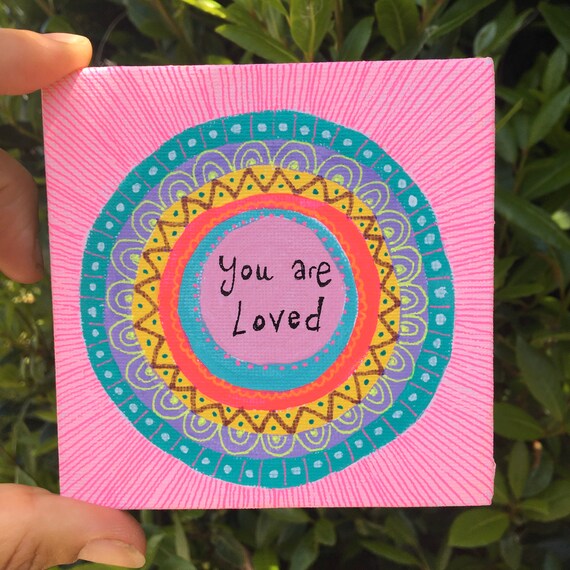You Are Loved Mandala Wall Art/ Positive Words/ Girls Room | Etsy