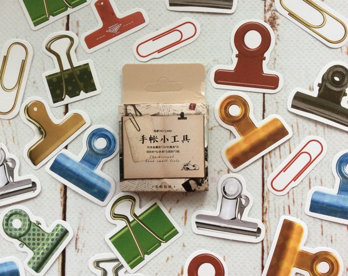 Paper Cip/ Binder Clips Planner Sticker Set/ Snail Mail Stickers ...