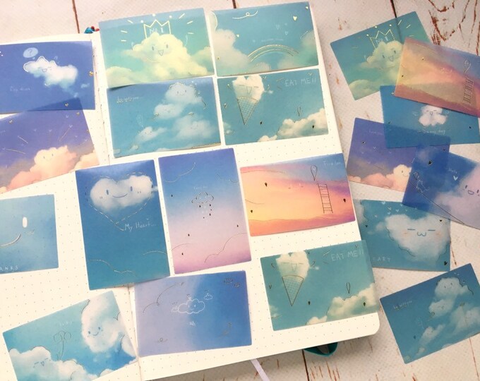 Blue Sky Travel Journal Sticker Set of 40 Insta Vibes Style - Etsy