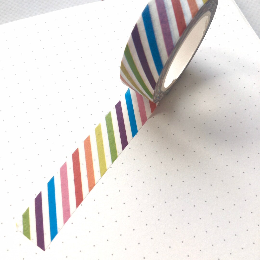 Rainbow Candy Stripe Washi Tape Stripey Scrapbook Tape. Planner Deco ...