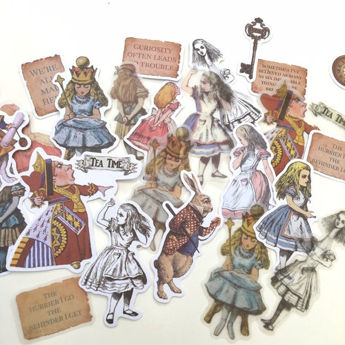 30pcs Alice in Wonderland Sticker Set Scrapbooking | Etsy UK