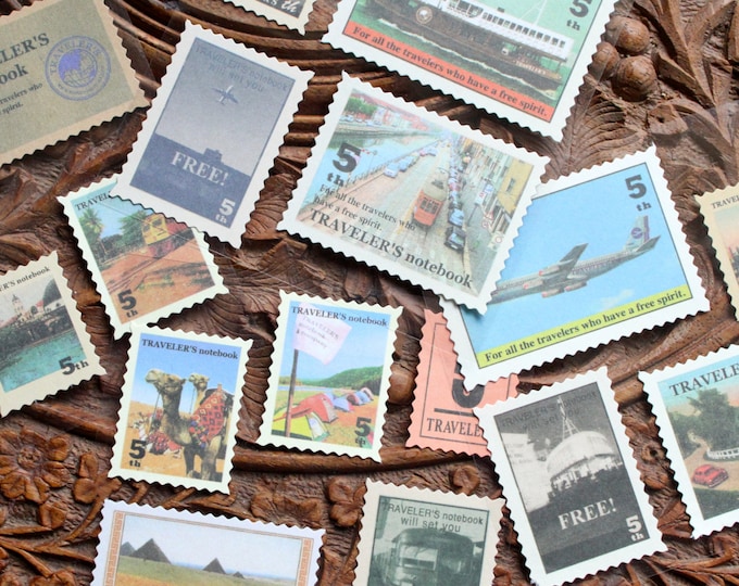 Travel Stamp Stickers Set/ Travel Journal Deco / Vintage - Etsy