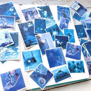 Blue Lifestyle Journal Sticker Set of 60/ Insta Vibes Style - Etsy