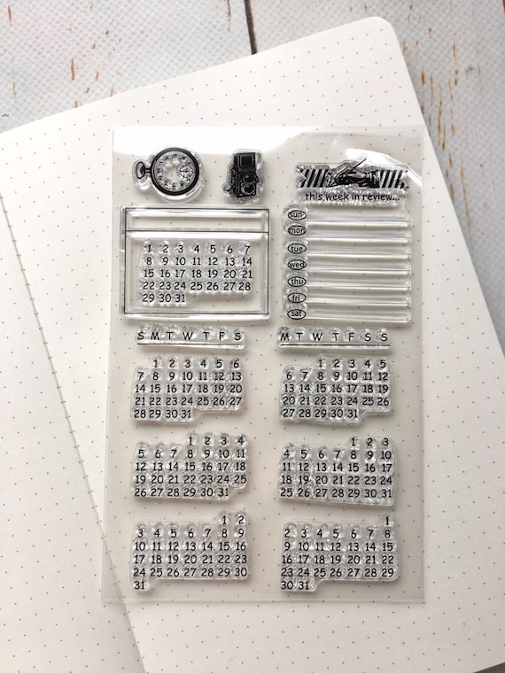 Bullet Journal Silicone Stamp/ Bujo Calendar Date Clear Stamp/ - Etsy