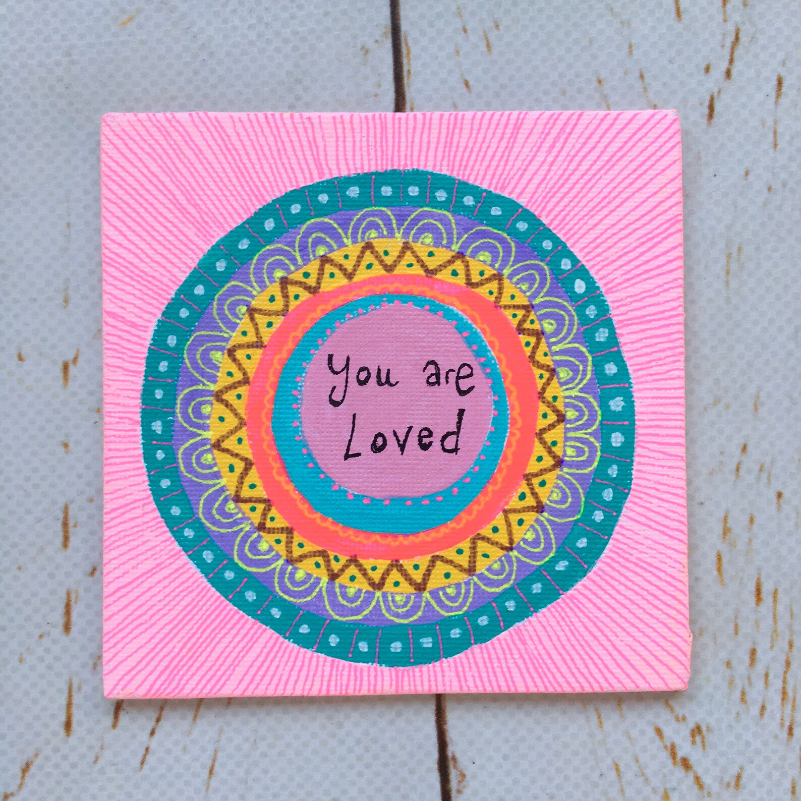 You Are Loved Mandala Wall Art/ Positive Words/ Girls Room | Etsy