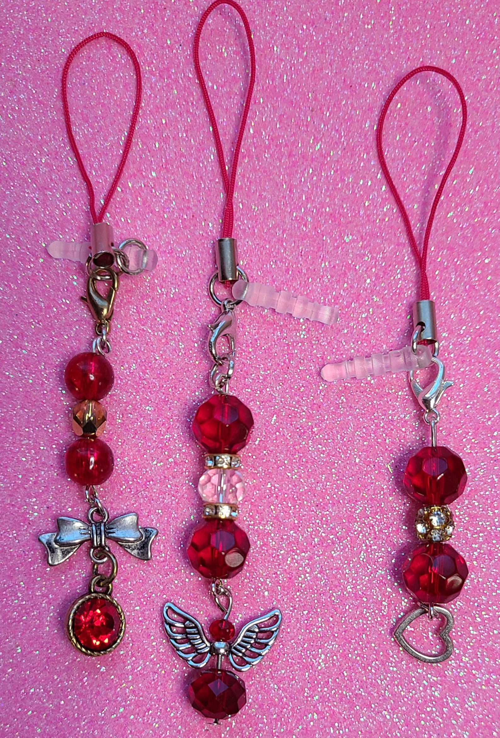 Red Beaded Charms - Etsy