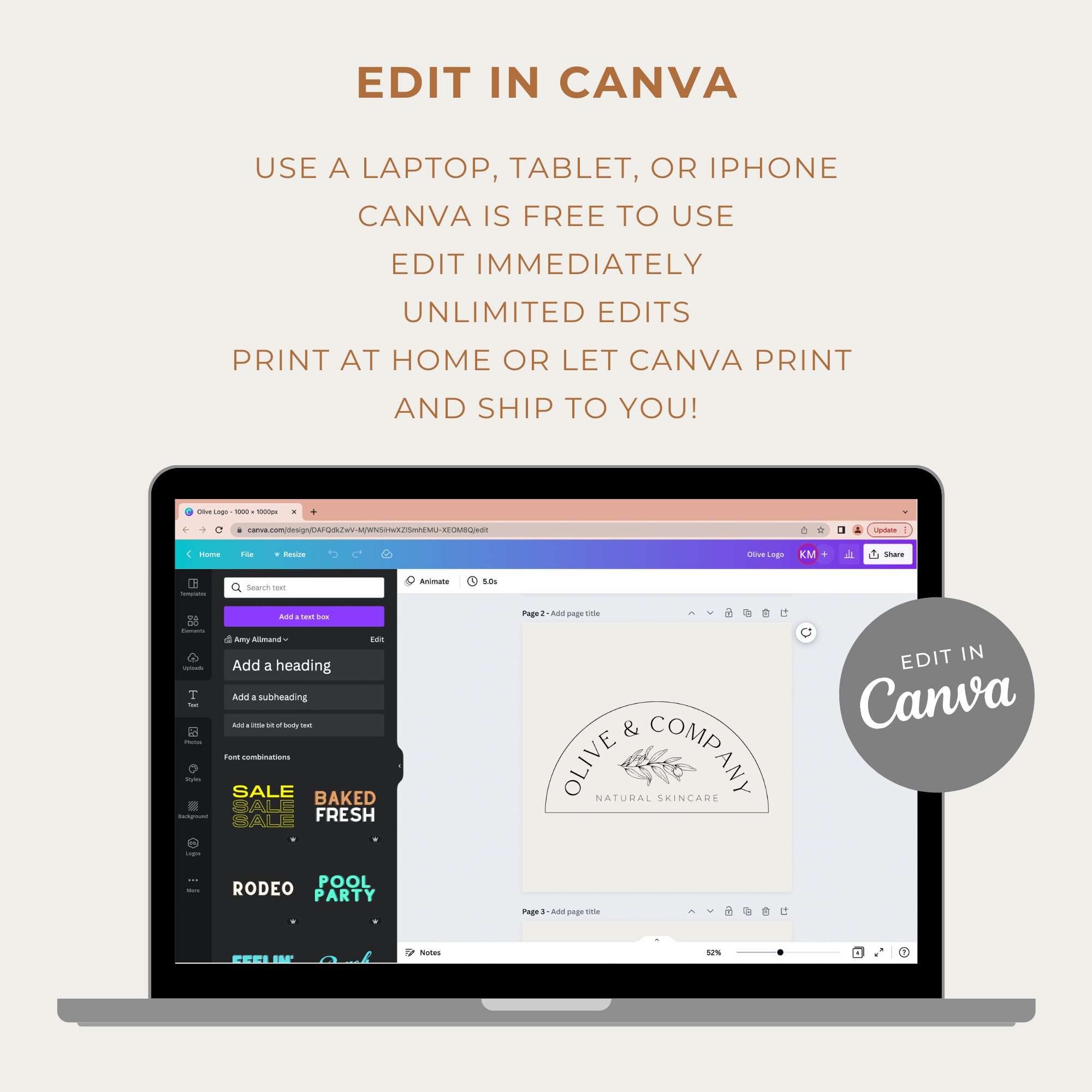 3 Premade Logos Business Logo Pre-made Studio Logo - Etsy