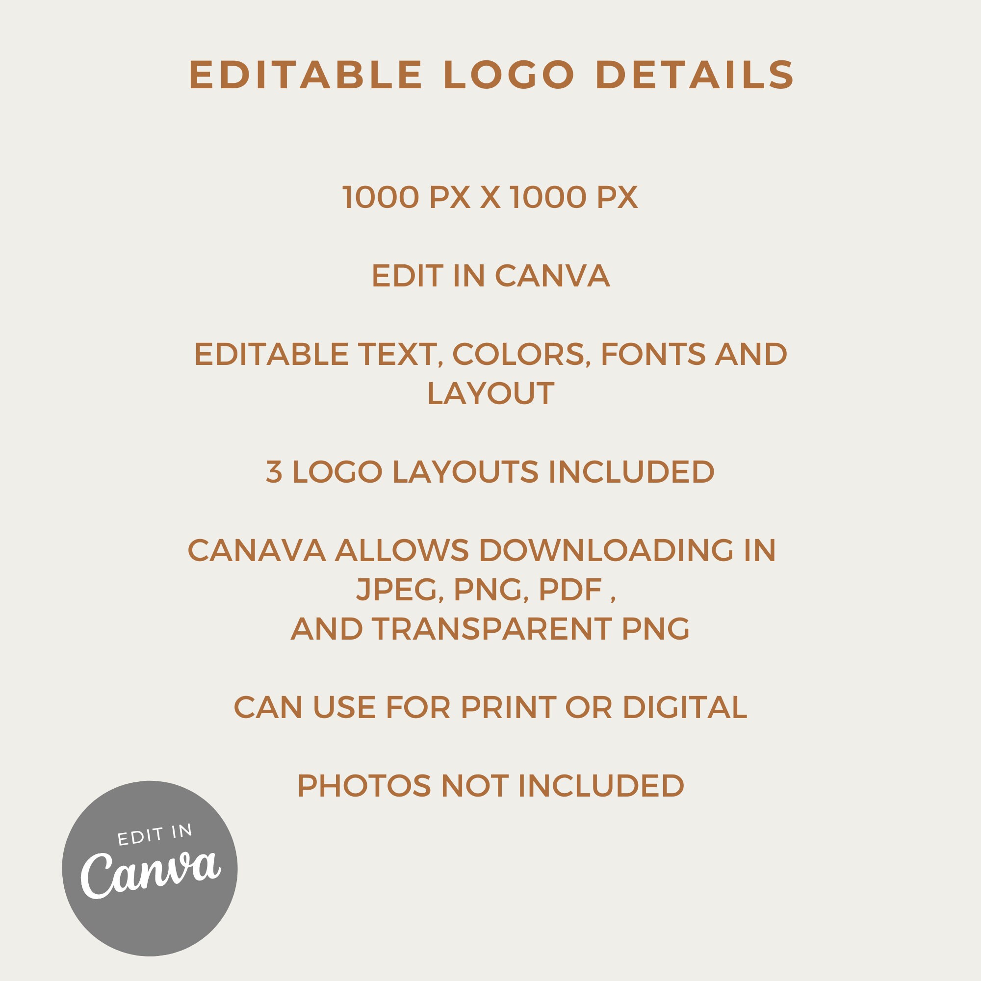 3 Premade Logos Business Logo Pre-made Studio Logo Skincare Logo Branch ...