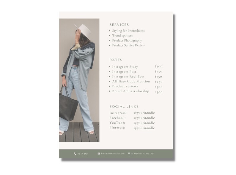 Media Kit & Rate Card Template | Instagram Influencer | Blogger Media ...