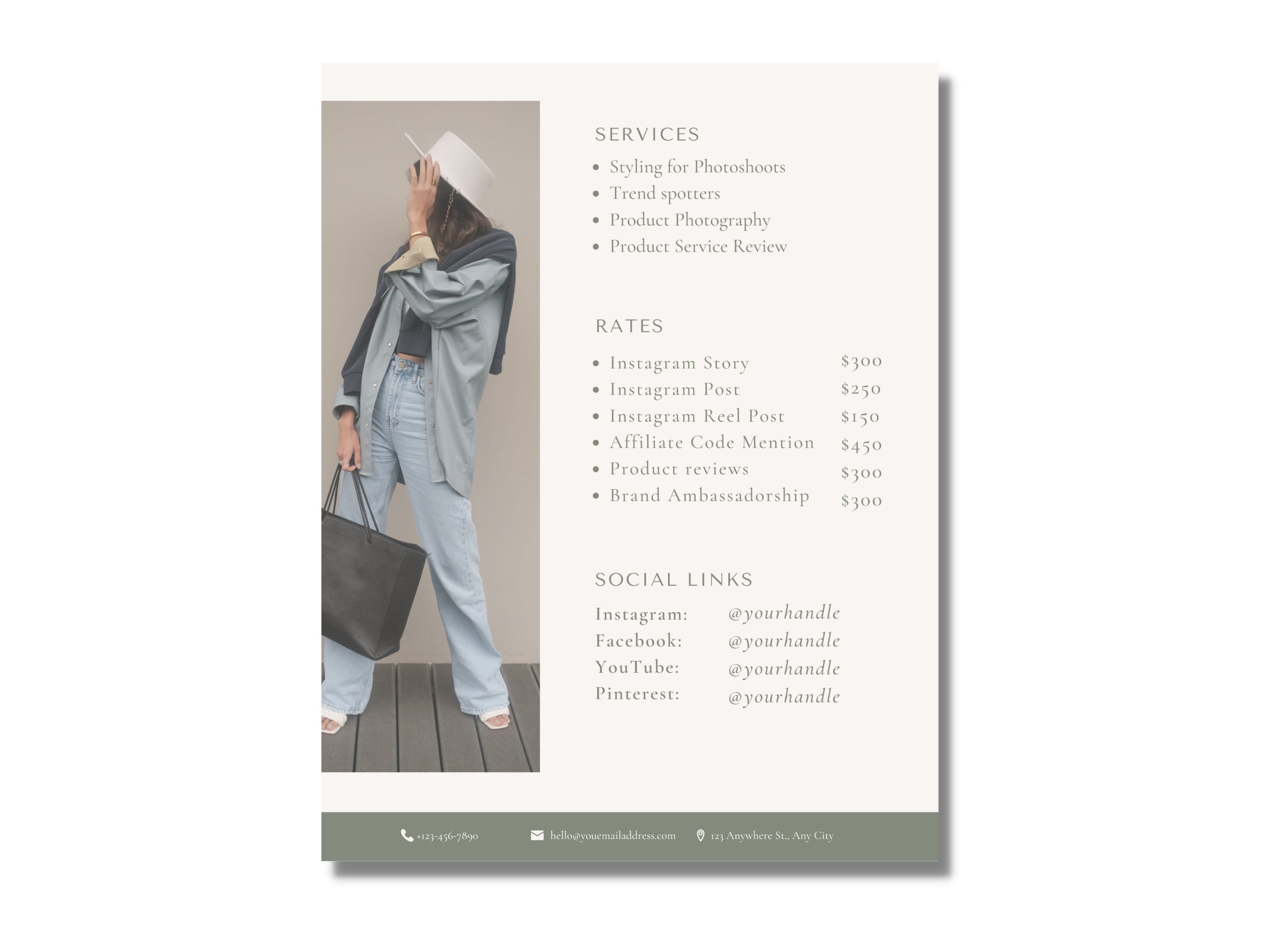Media Kit & Rate Card Template | Instagram Influencer | Blogger Media ...