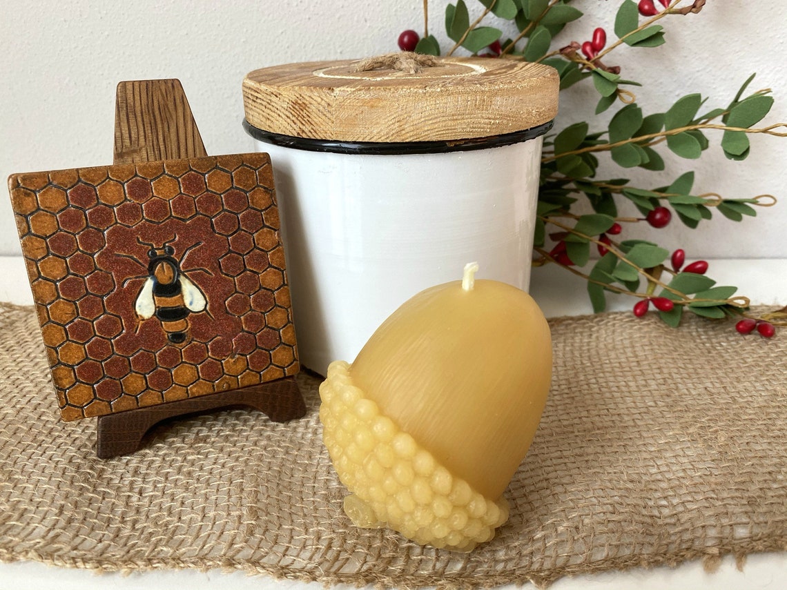 Pure Beeswax Acorn Candle Acorn Decor Acorn Gifts Acorn | Etsy