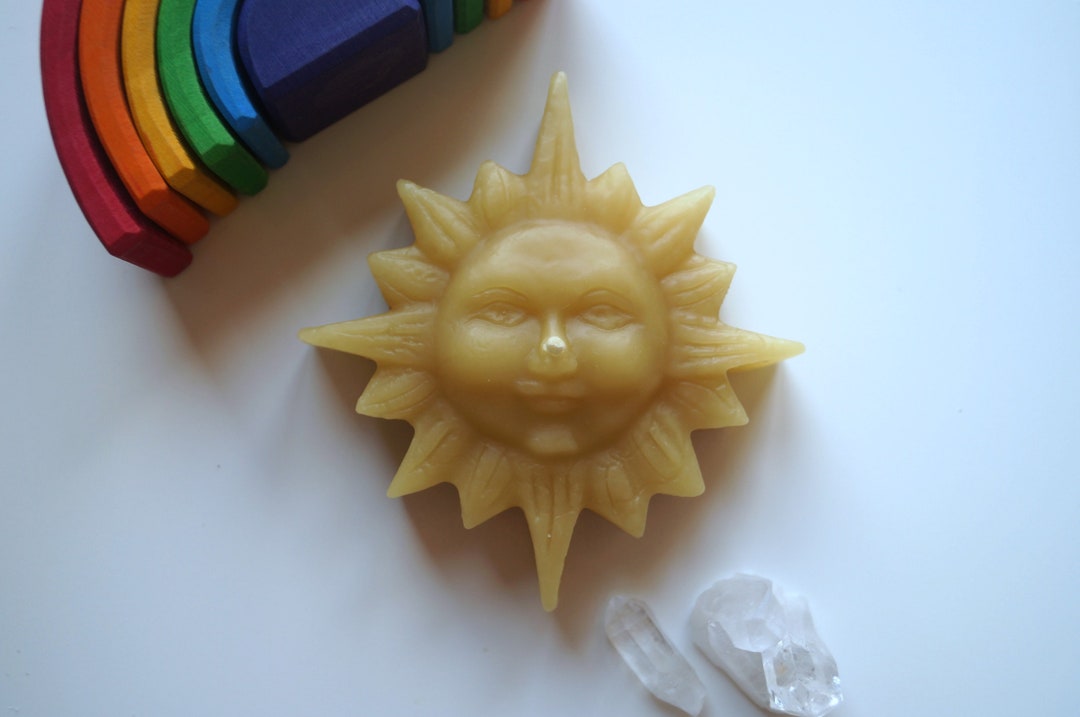 Pure Beeswax Sun Candle, Sun God, Sun Goddess, Nature Candle, Sun Decor ...